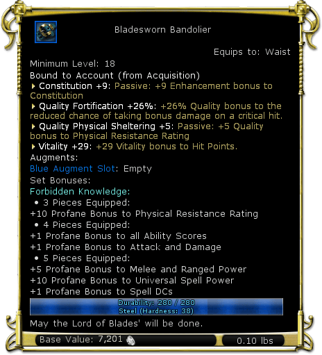 Update 61 named items - DDO wiki