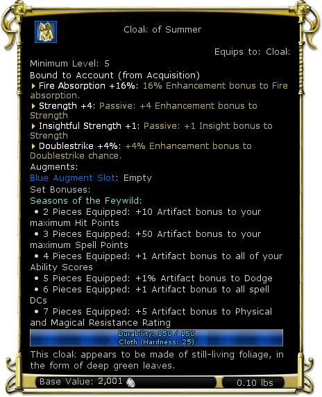 Category:Seasons of the Feywild set items - DDO wiki