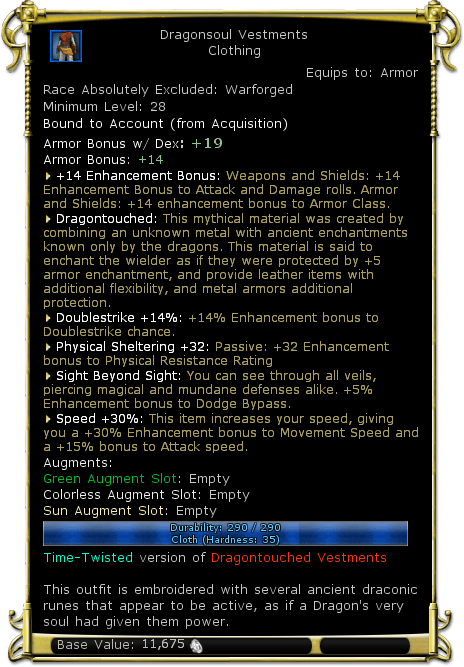 Item:Dragonsoul Vestments (level 28) - DDO wiki