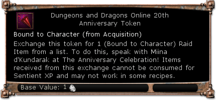 Item:Dungeons and Dragons Online 20th Anniversary Token - DDO wiki