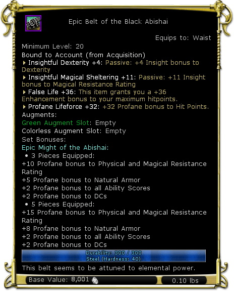 Item:Epic Belt of the Black Abishai - DDO wiki