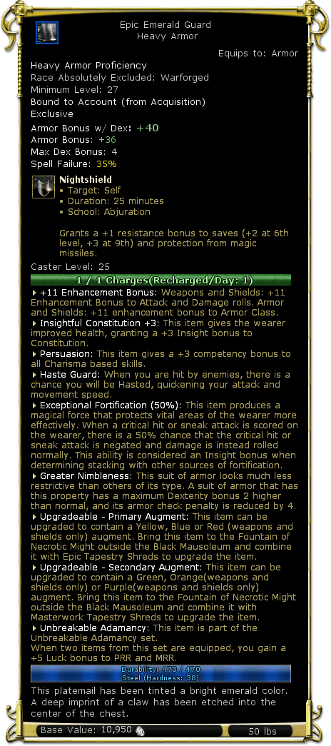 Item:Epic Emerald Guard - DDO wiki