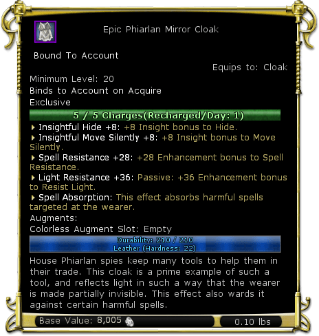 Item:Epic Phiarlan Mirror Cloak - DDO wiki