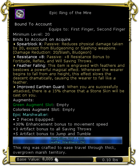 Item:Epic Ring of the Mire - DDO wiki