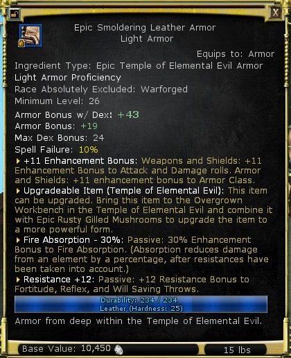 Item:Epic Smoldering Leather Armor - DDO wiki