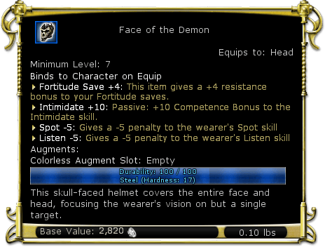 Item:Face of the Demon - DDO wiki