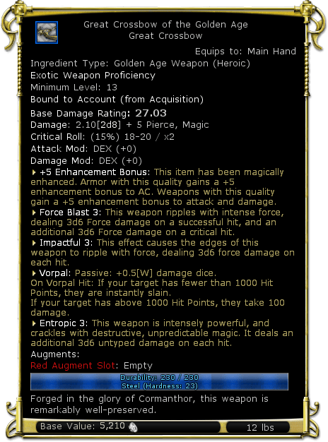 Item:Great Crossbow of the Golden Age - DDO wiki