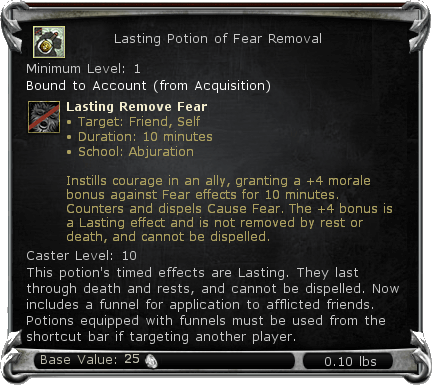 Item:Potion of Fear Removal - DDO wiki