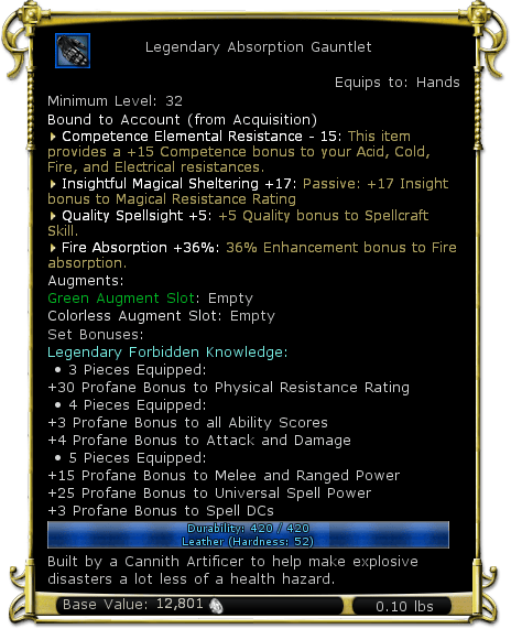 Item:Legendary Absorption Gauntlet - DDO wiki