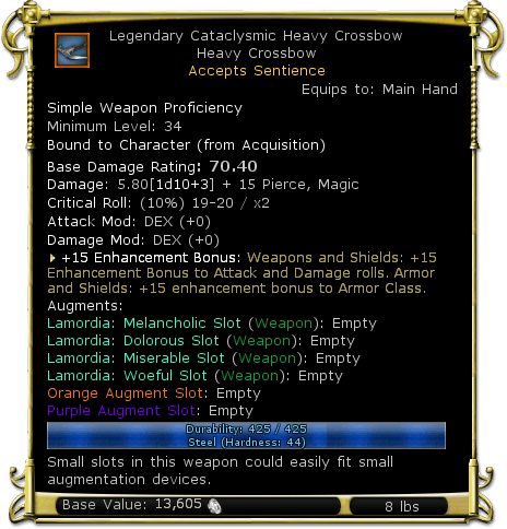 Item:Legendary Cataclysmic Heavy Crossbow - DDO wiki