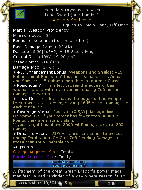 Update 79 named items - DDO wiki
