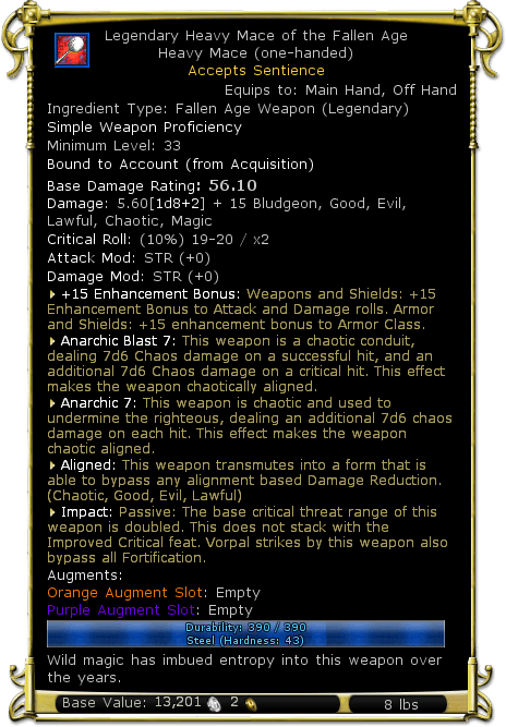 Item:Legendary Heavy Mace of the Fallen Age - DDO wiki