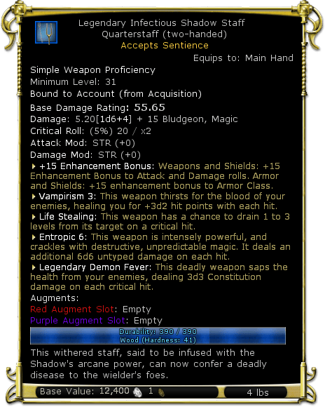 Item:Legendary Infectious Shadow Staff - DDO wiki
