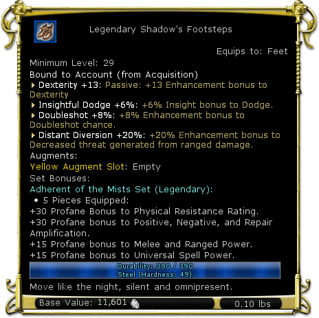 Item:Legendary Shadow's Footsteps - DDO wiki