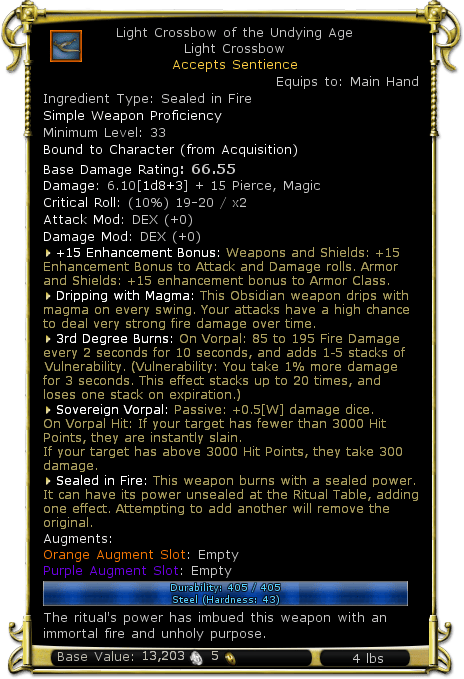 Item:Light Crossbow of the Undying Age - DDO wiki