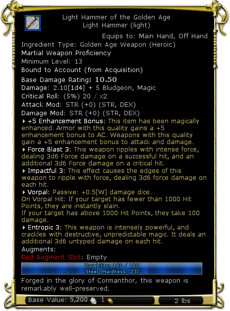 Item:Light Hammer of the Golden Age - DDO wiki