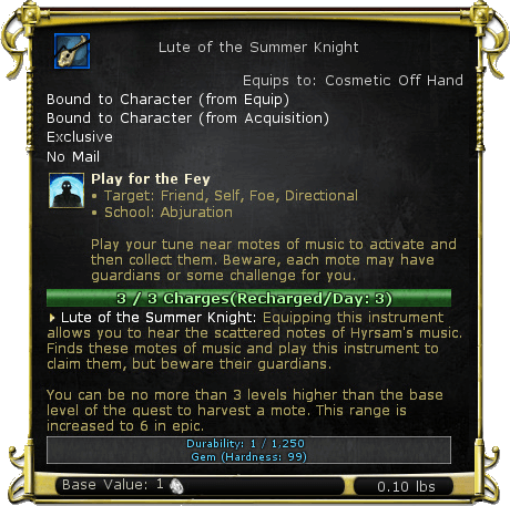 Item:Lute of the Summer Knight - DDO wiki
