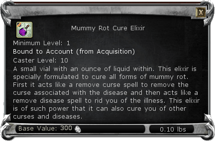 Item:Mummy Rot Cure Elixir - DDO wiki
