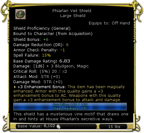 Item:Phiarlan Veil Shield (round) - DDO wiki