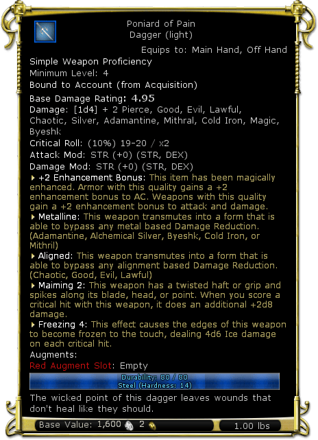 Item:Poniard of Pain - DDO wiki