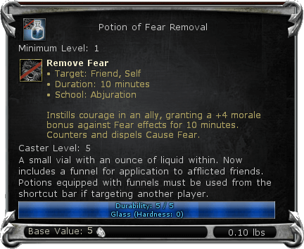 Item:Potion of Fear Removal - DDO wiki