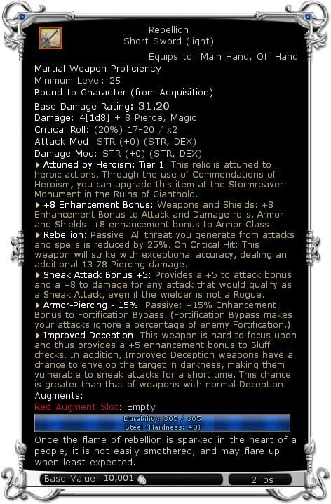 Item:Rebellion - DDO wiki