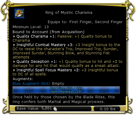 Item:Ring of Mystic Charisma - DDO wiki
