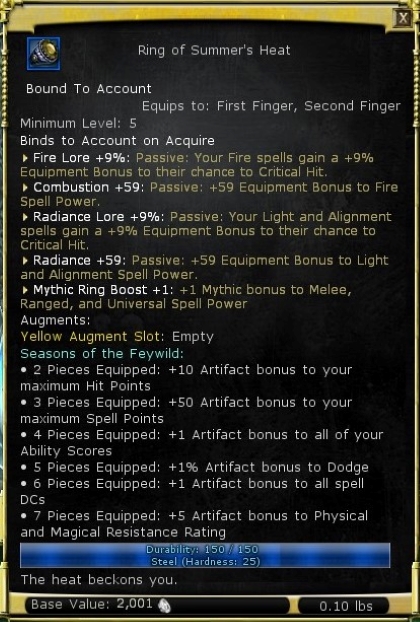 Item:Ring of Summer's Heat - DDO wiki