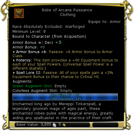 Item:Robe of Arcane Puissance - DDO wiki