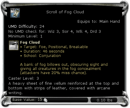 Item:Scroll of Fog Cloud - DDO wiki