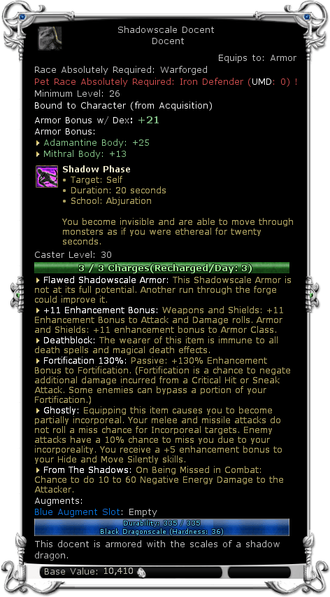 Item:Shadowscale Docent - DDO wiki