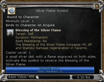 Item:Silver Flame Symbol - DDO wiki