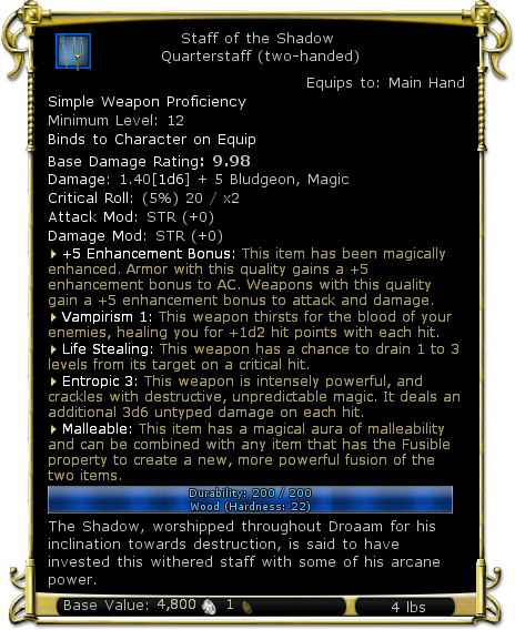 Item:Staff of the Shadow - DDO wiki