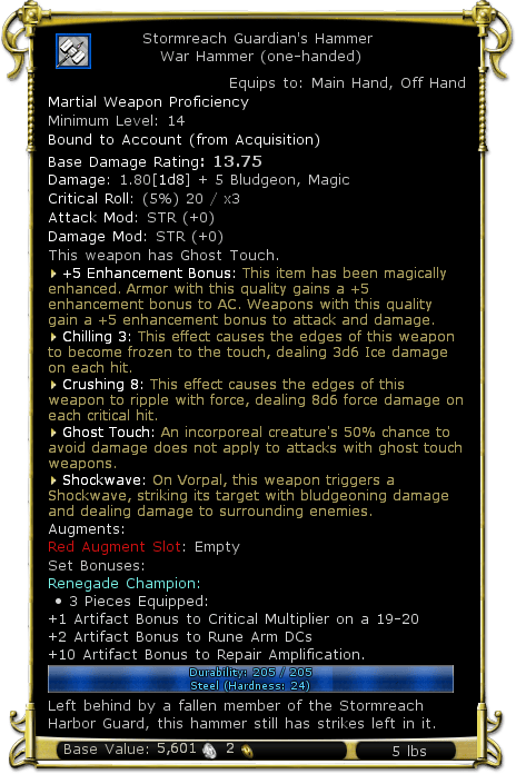 Item:Stormreach Guardian's Hammer - DDO wiki