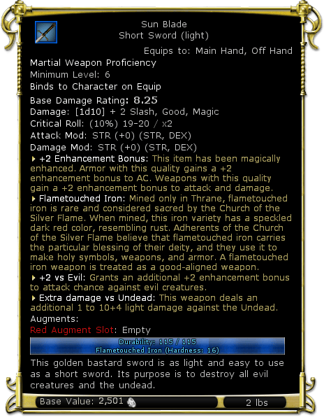 Item:Sun Blade - DDO wiki