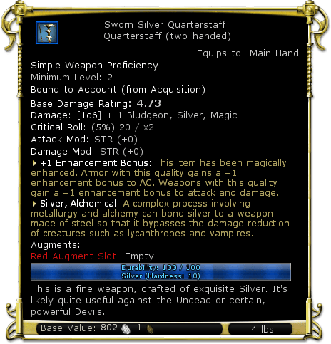 Item:Sworn Silver Quarterstaff - DDO wiki