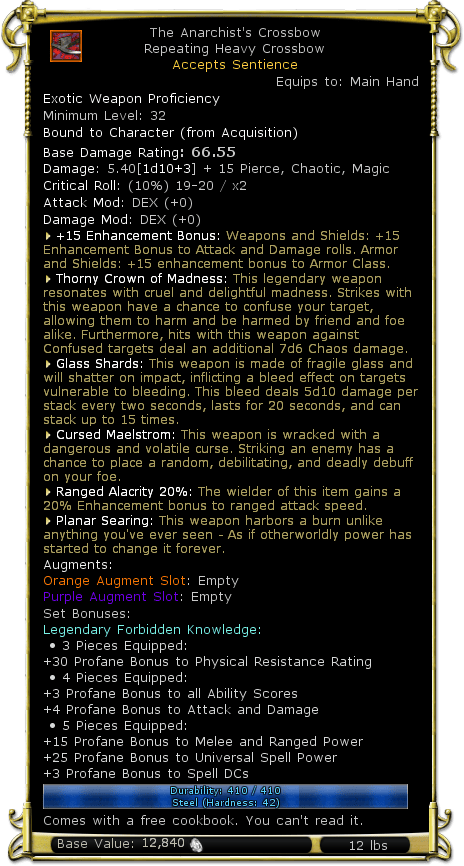 Item:The Anarchist's Crossbow - DDO wiki