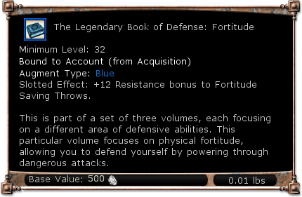 Item:The Legendary Book of Defense: Fortitude - DDO wiki