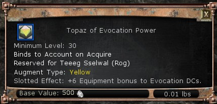 Item:Topaz of Evocation Power - DDO wiki