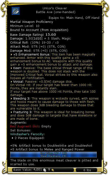 Item:Unkor's Cleaver - DDO wiki