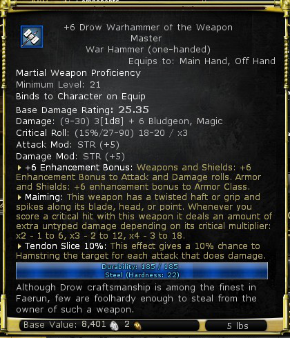 File:Drow Warhammer of the Weapon Master.png - DDO wiki