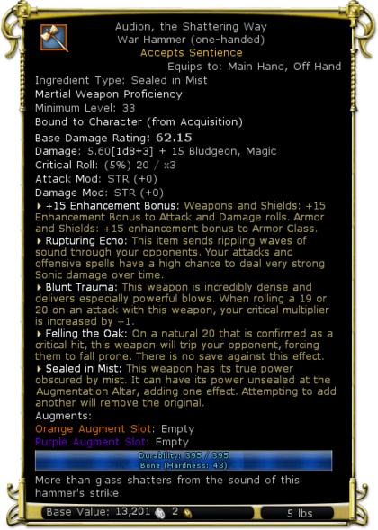 Item:Audion, the Shattering Way - DDO wiki