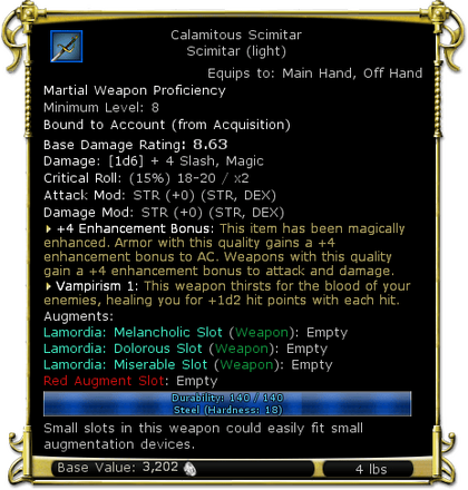 Item:Calamitous Scimitar - DDO wiki