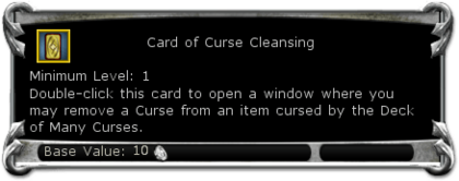 Item:Card of Curse Cleansing - DDO wiki