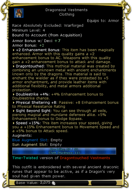 Item:Dragonsoul Vestments (level 4) - DDO wiki