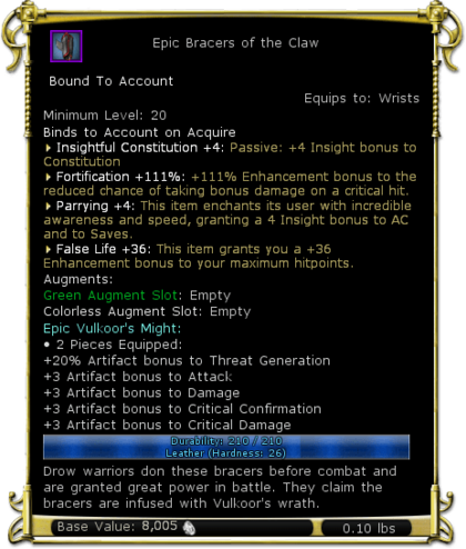 Item:Epic Bracers of the Claw - DDO wiki