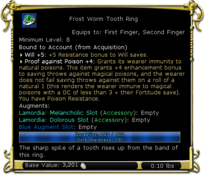 Item:Frost Worm Tooth Ring - DDO wiki
