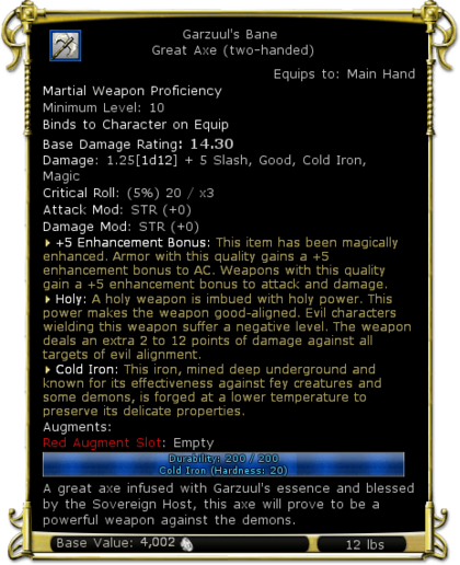Item:Garzuul's Bane - DDO wiki
