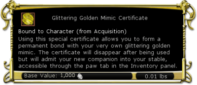 Glittering Golden Mimic - DDO wiki