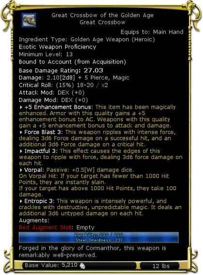 Item:Great Crossbow of the Golden Age - DDO wiki